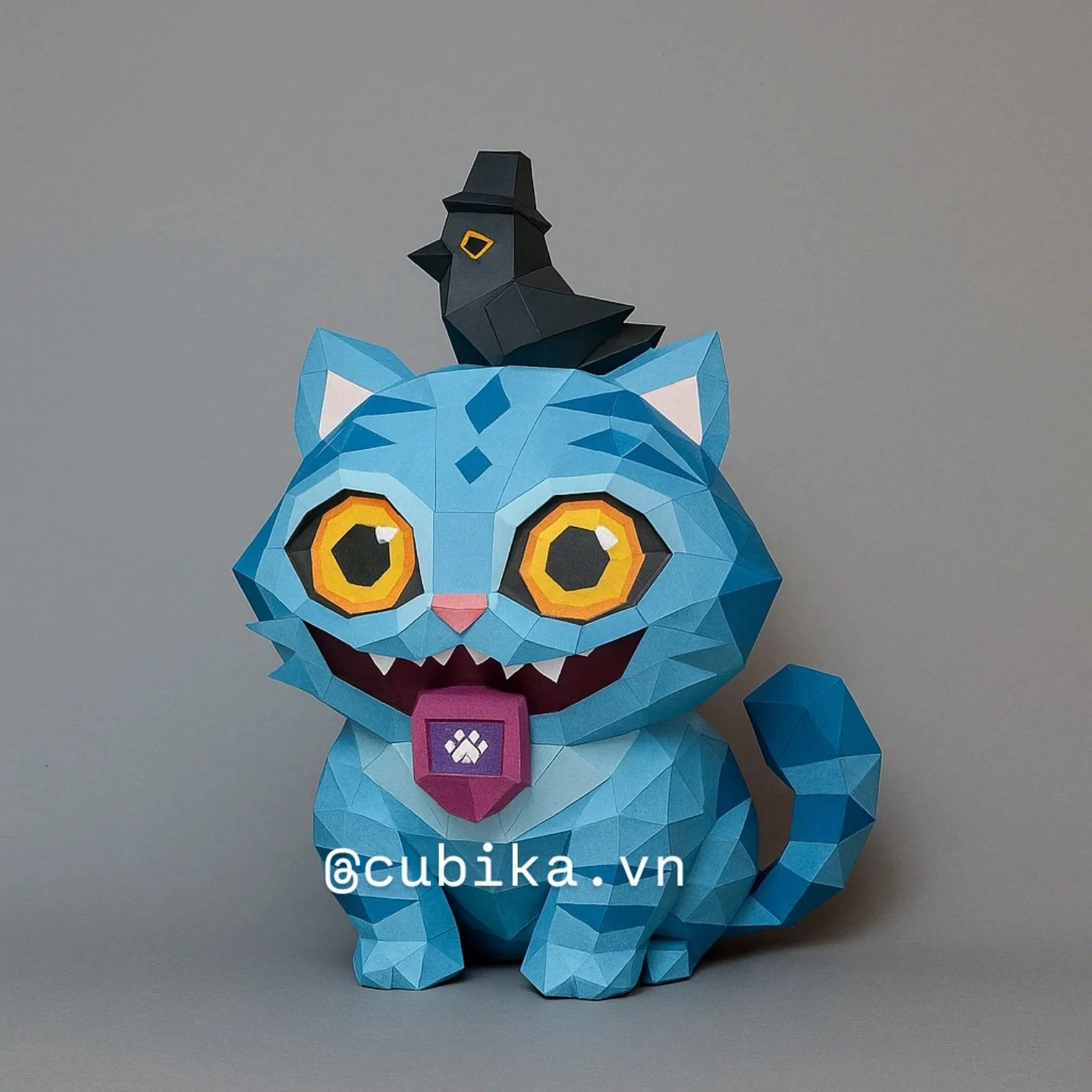 Derpy Cat Papercraft Template | DIY 3D Low Poly KPOP Demon Hunters Character | Cute Monster Cat ...