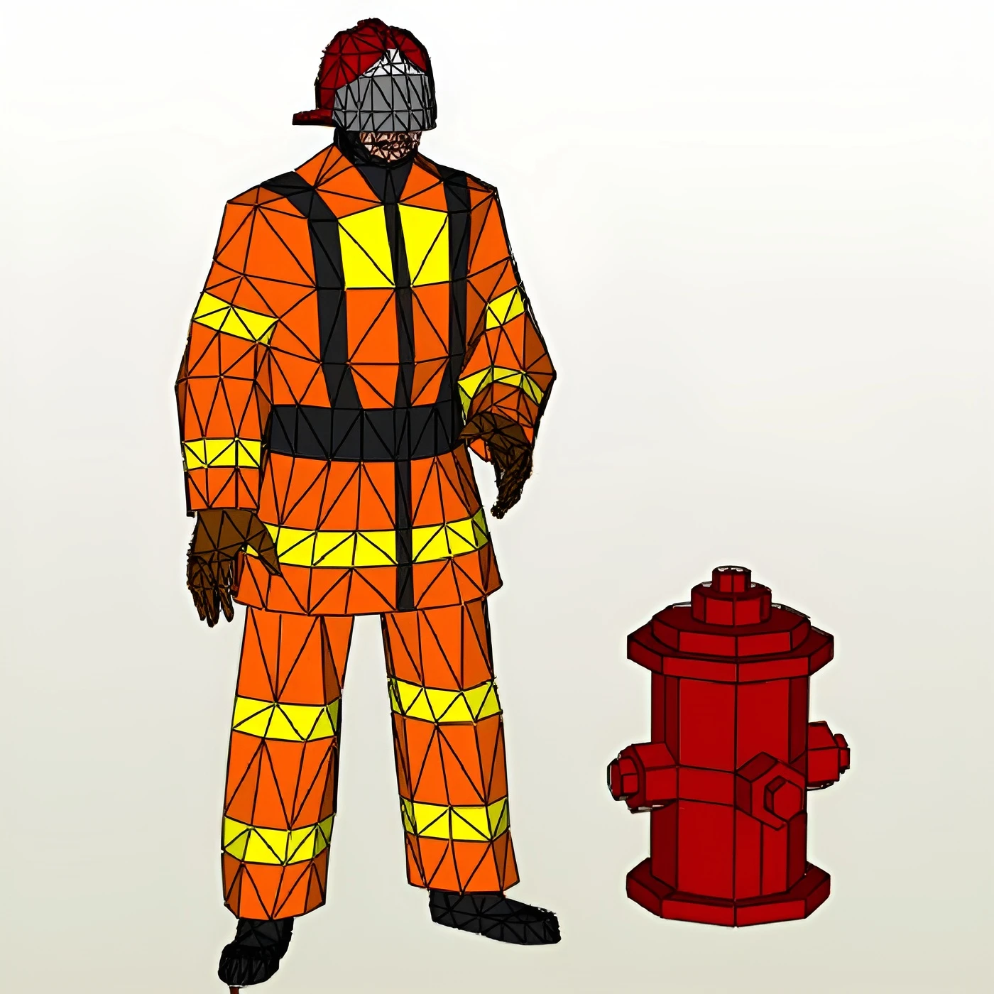 Firefighter with Hydrant, Bombero con Hidrante *Plantilla Papercraft ...