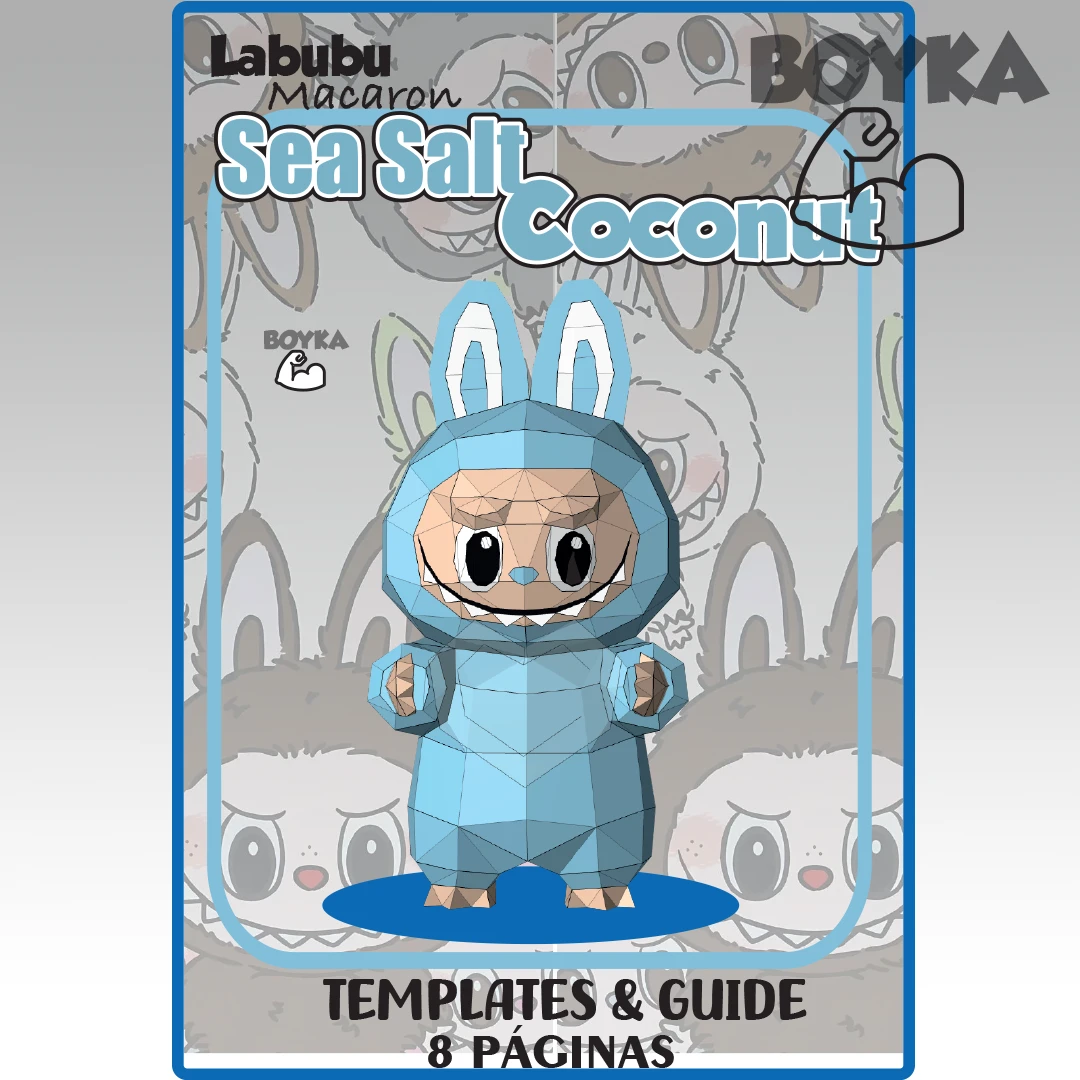Fanart Labubu Macaron Sea Salt Coconut Low Poly Papercraft Templates ...