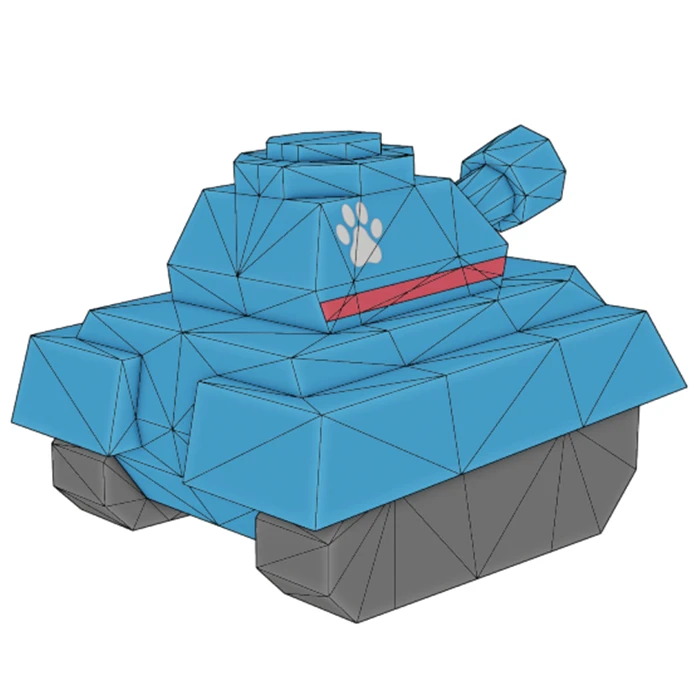 CUTE TANK Papercraft, Template, PDF, DIY, Paper, Low Poly