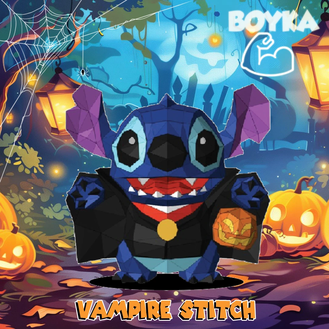 Vampire Stitch Kawaii Low Poly Papercraft Templates Gift DIY Decoration ...