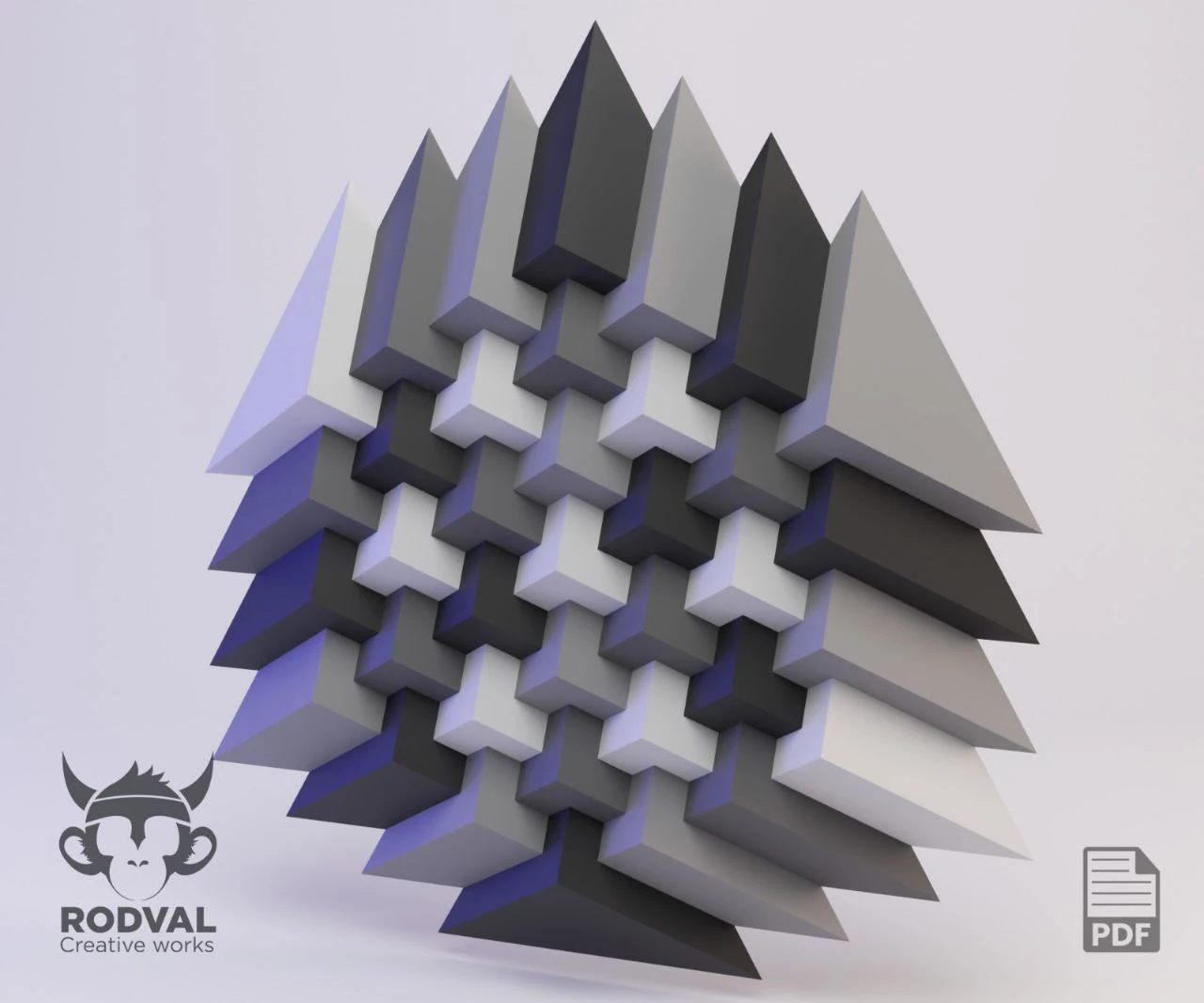 WALL PATTERN, Papercraft, Template, DIY, Paper, Low Poly, Cute, Kawaii ...