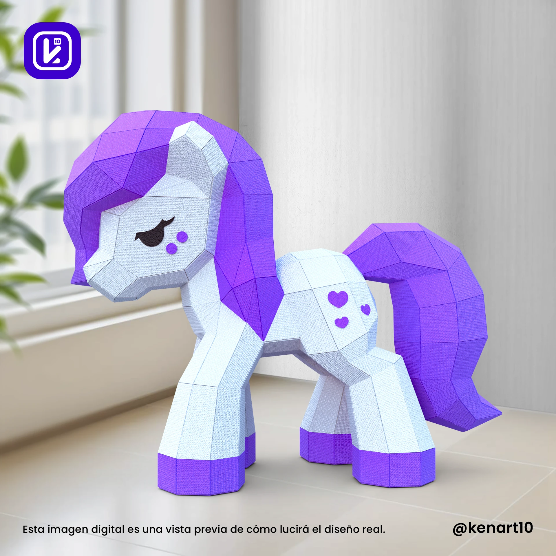Dulce, My Little Pony Papercraft Low Poly 3d DIY Kenart10