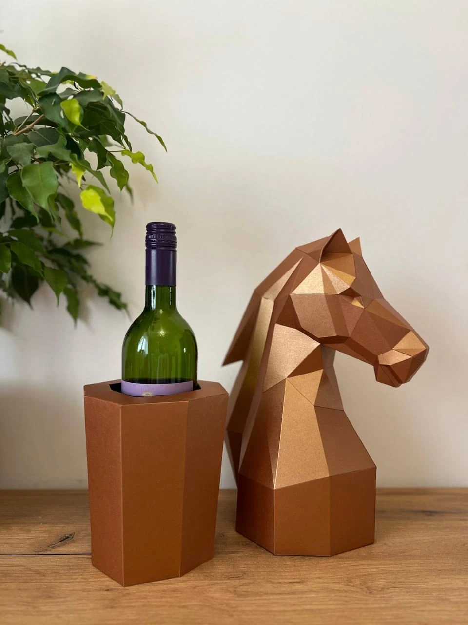 DIY Horse Bottle Holder Papercraft Template Low Poly 3D Wine Rack Decor ...